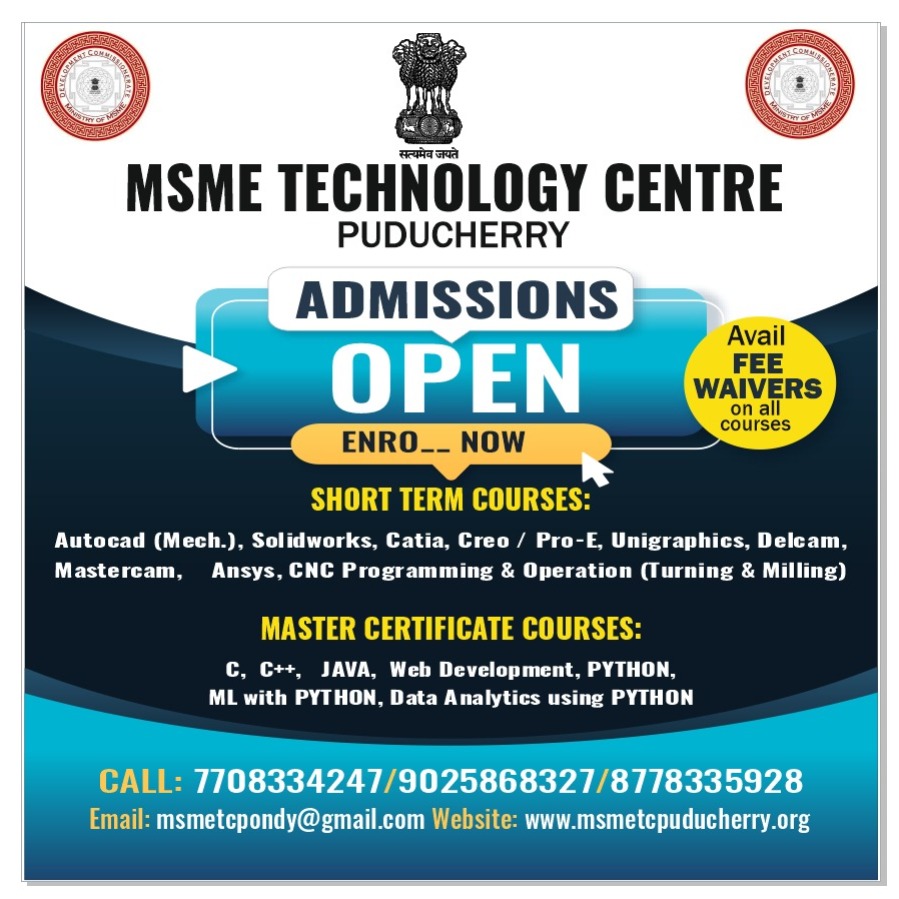 MSME Technology Puducherry – Pioneer Institute
